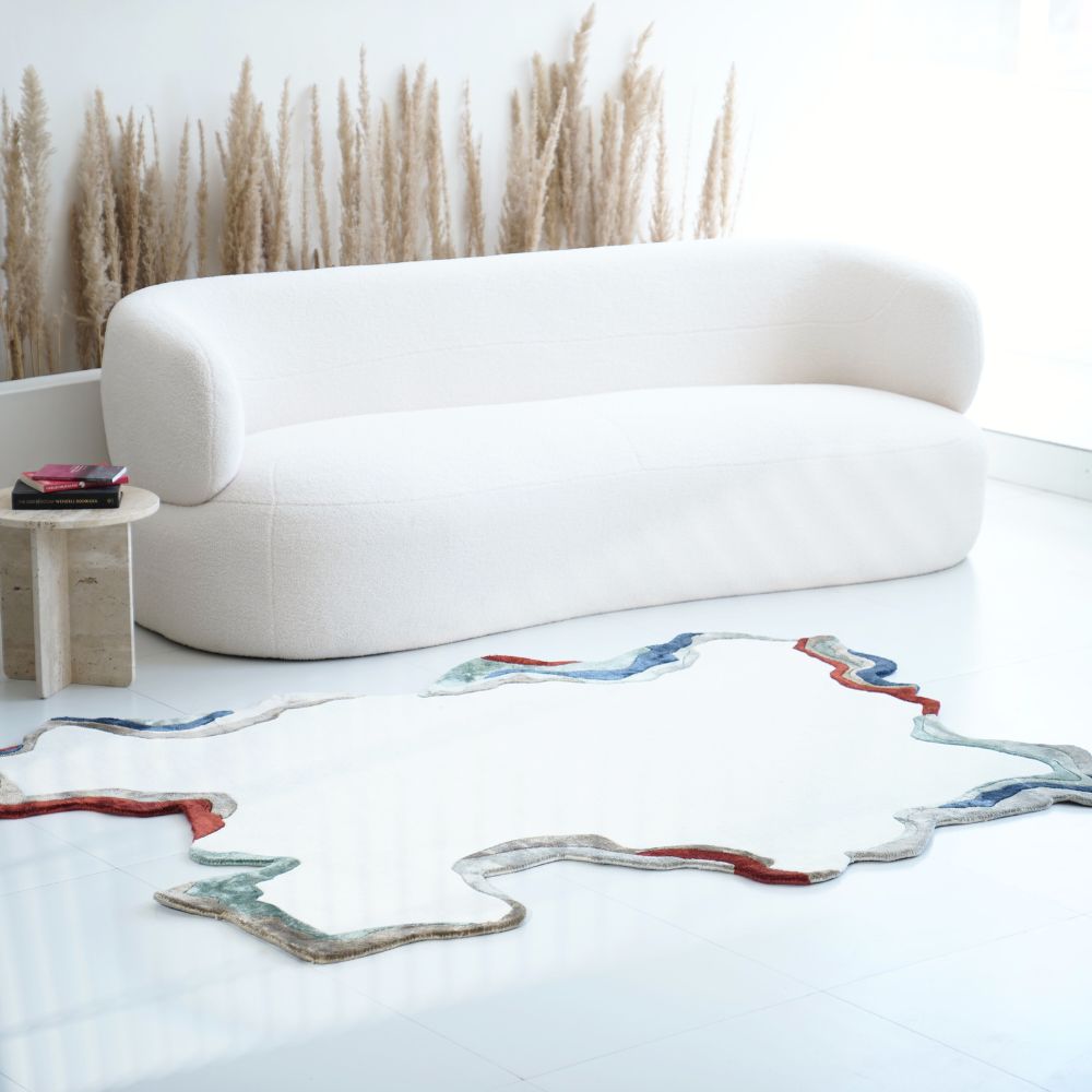 Let Your Floor Shine White with Aurora Edge Rug - Muun Home