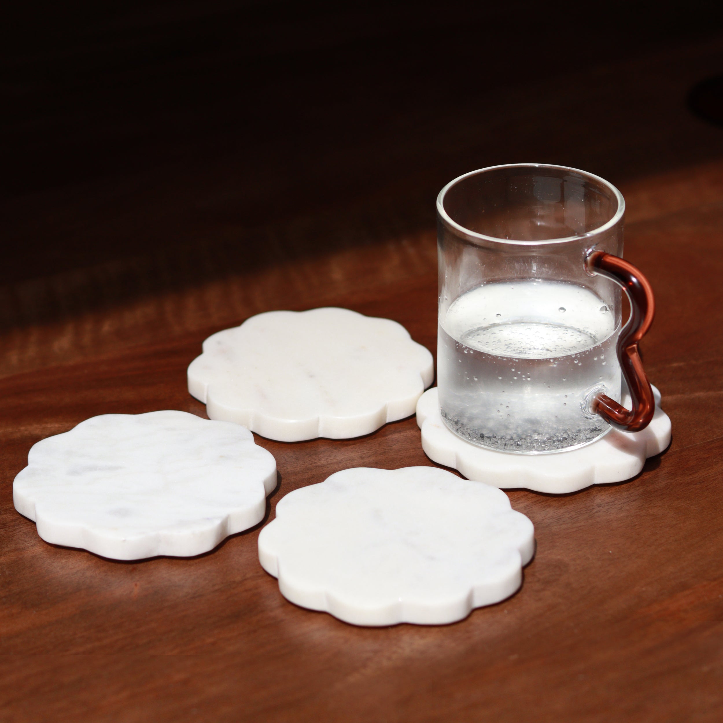 Scallop Marble Coasters Set of 4 – Muun Home